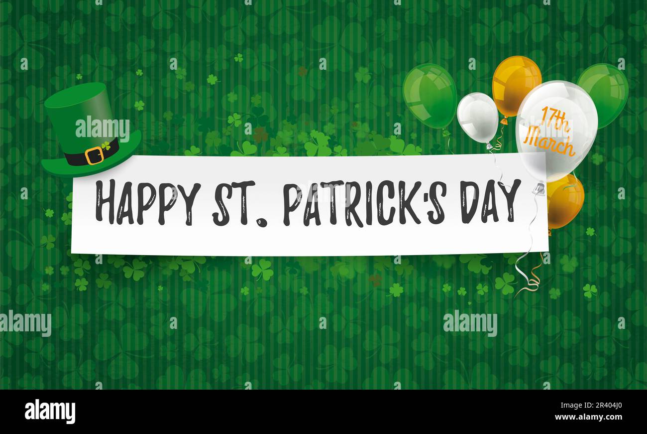 Paper Banner St Patricks Day Vintage Shamrock Header Stock Photo - Alamy