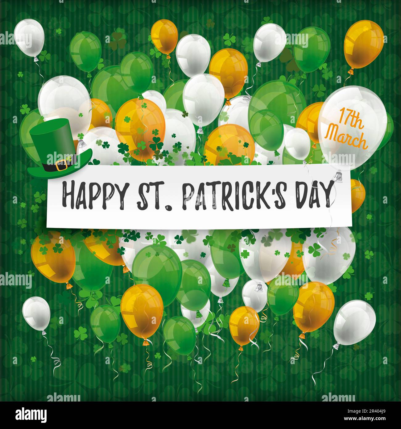 Paper Banner St. Patricks Day Green Cover Balloons Stock Photo - Alamy