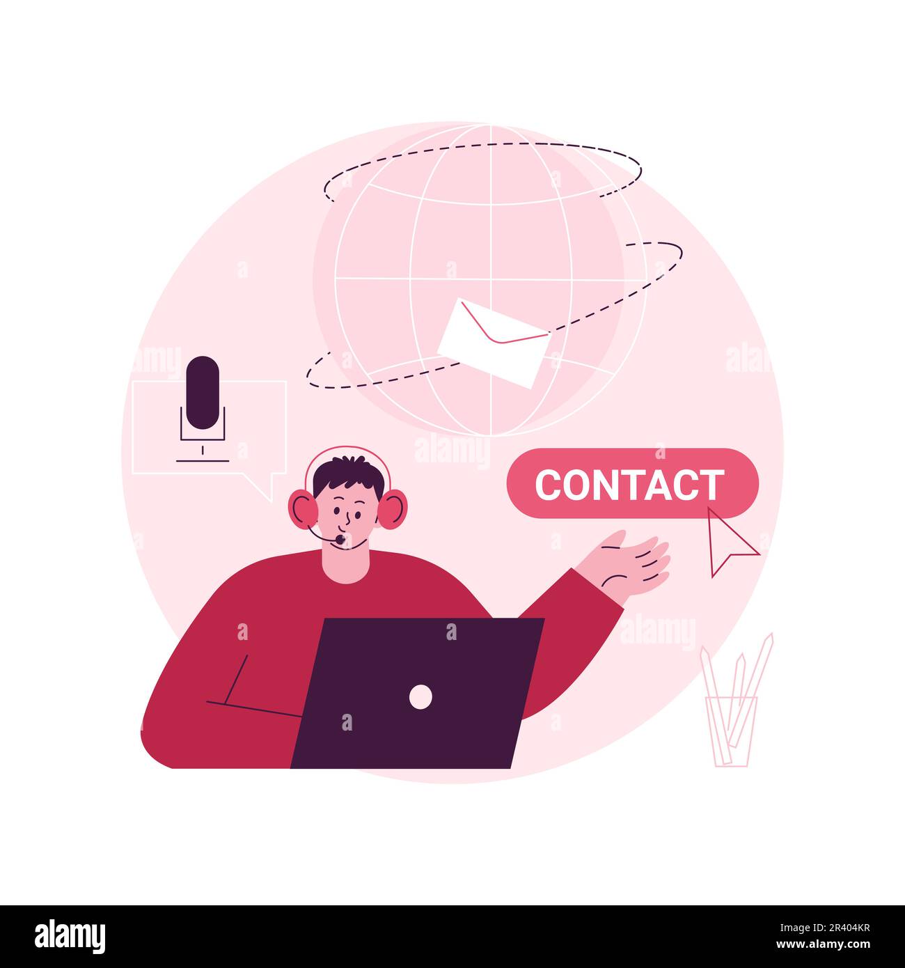Contact Us Abstract Concept Vector Illustration Contact Us Web Page Website Ui Menu Bar