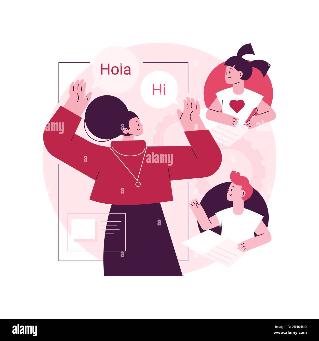 Language learning camp abstract concept vector illustration. Summer ...