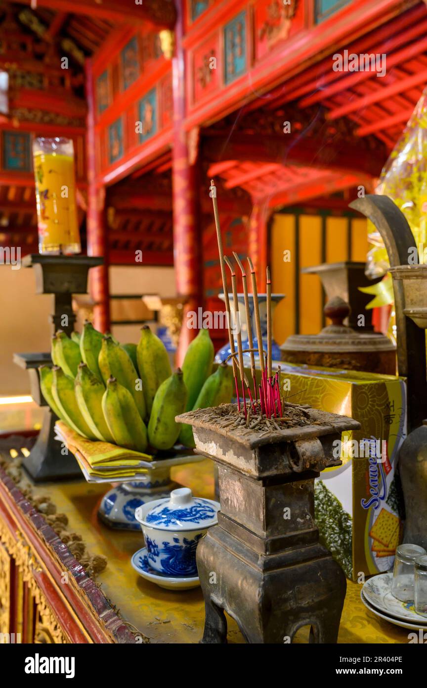 Sung An temple interior in Minh Mang's tomb complex, the second emperor ...