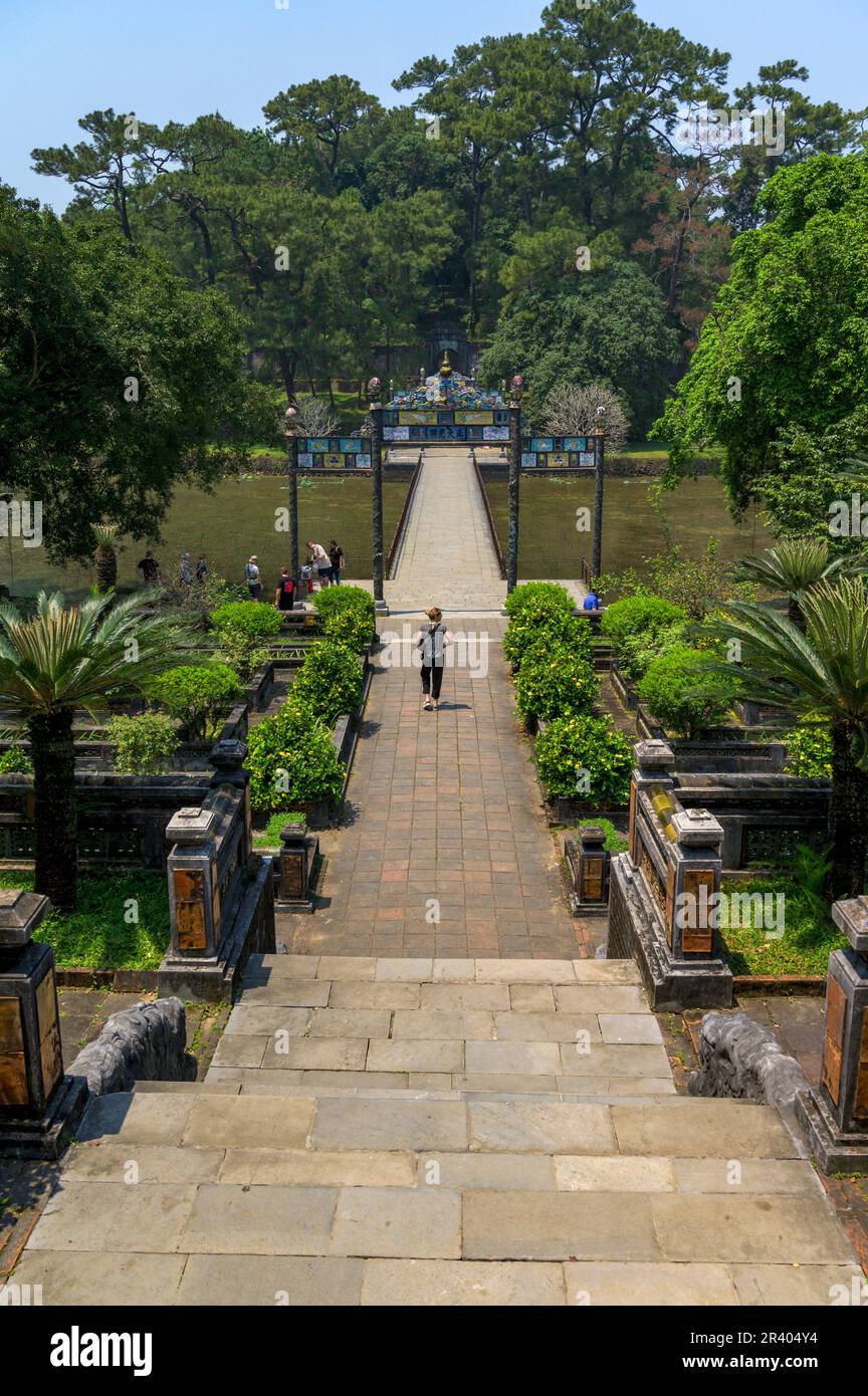 Landscaped gardens and lake in Minh Mang's tomb complex, the second ...