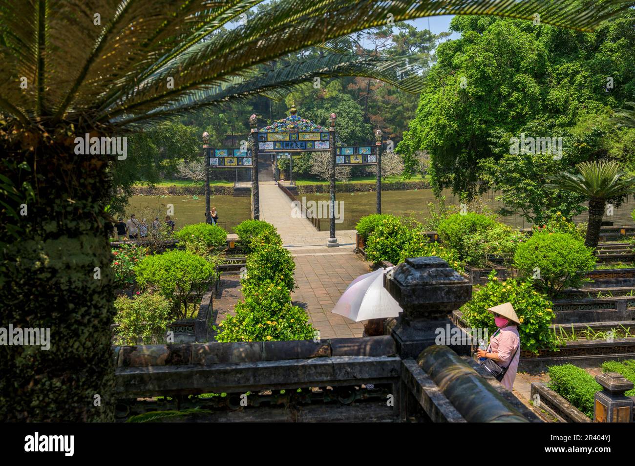Landscaped gardens and lake in Minh Mang's tomb complex, the second ...