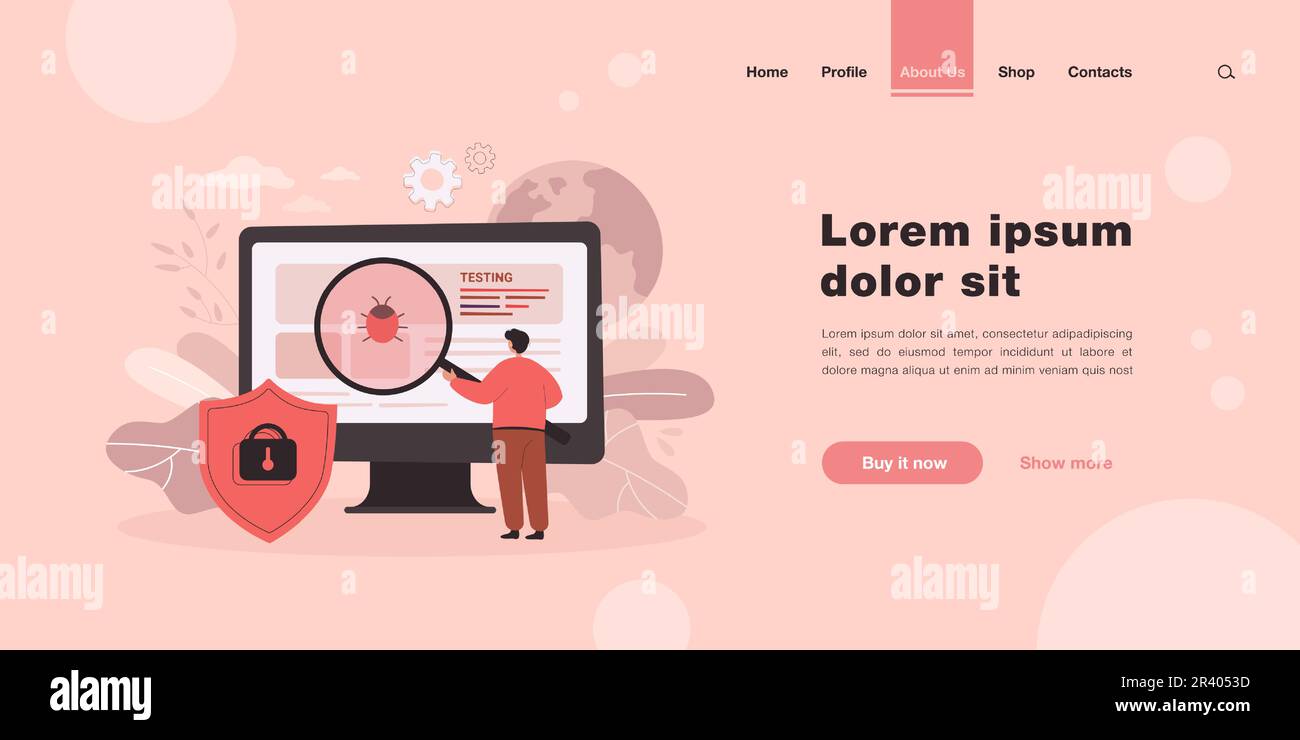 Cartoon metaphor of software assurance application or service Stock ...