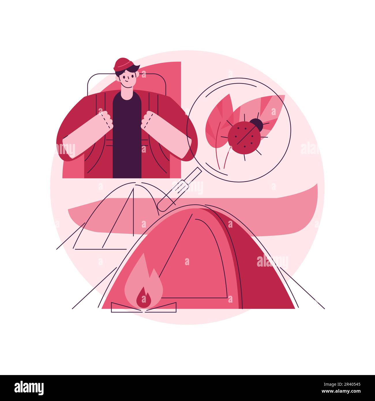 Summer camp abstract concept vector illustration. Sleepaway camp ...