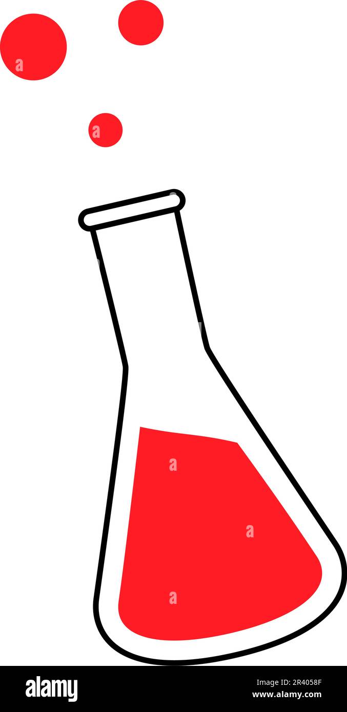 Conical flask icon. Laboratory glass equipment silhouette. Vector ...