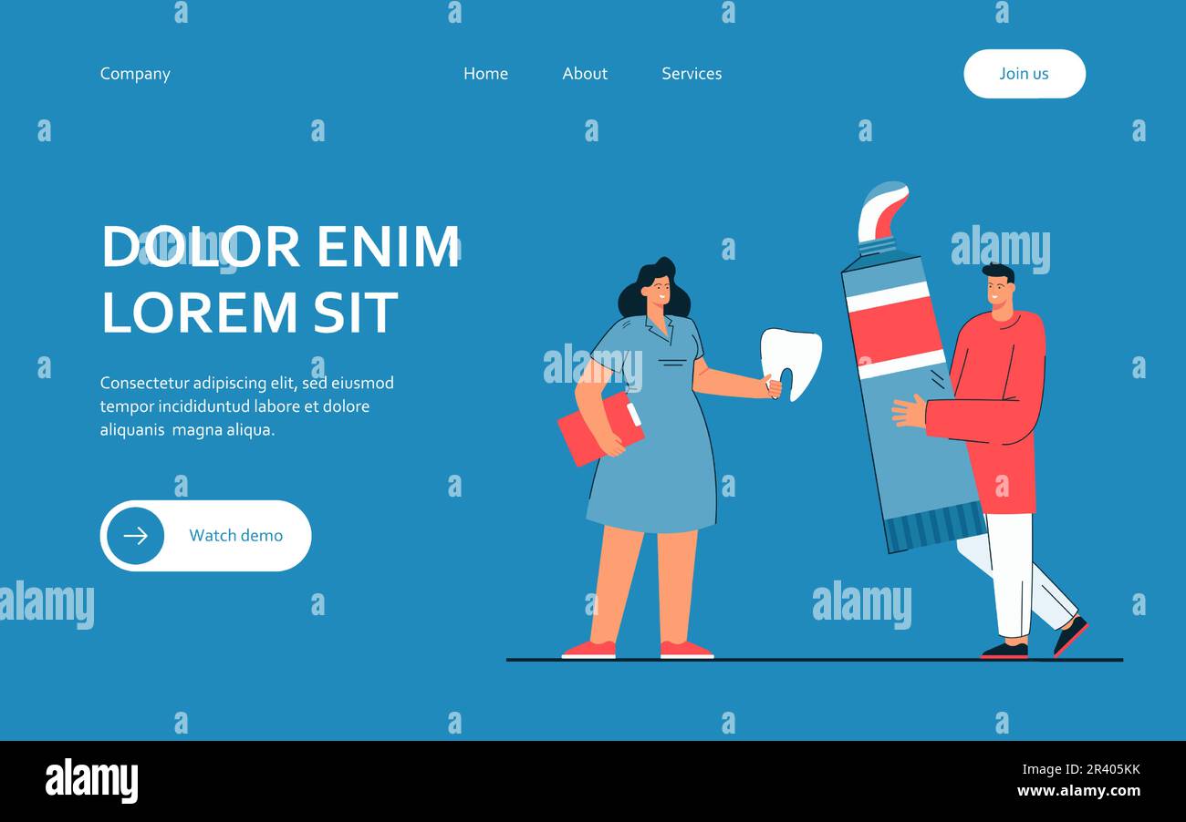 Man and woman with giant toothpaste and tooth Stock Vector Image & Art ...