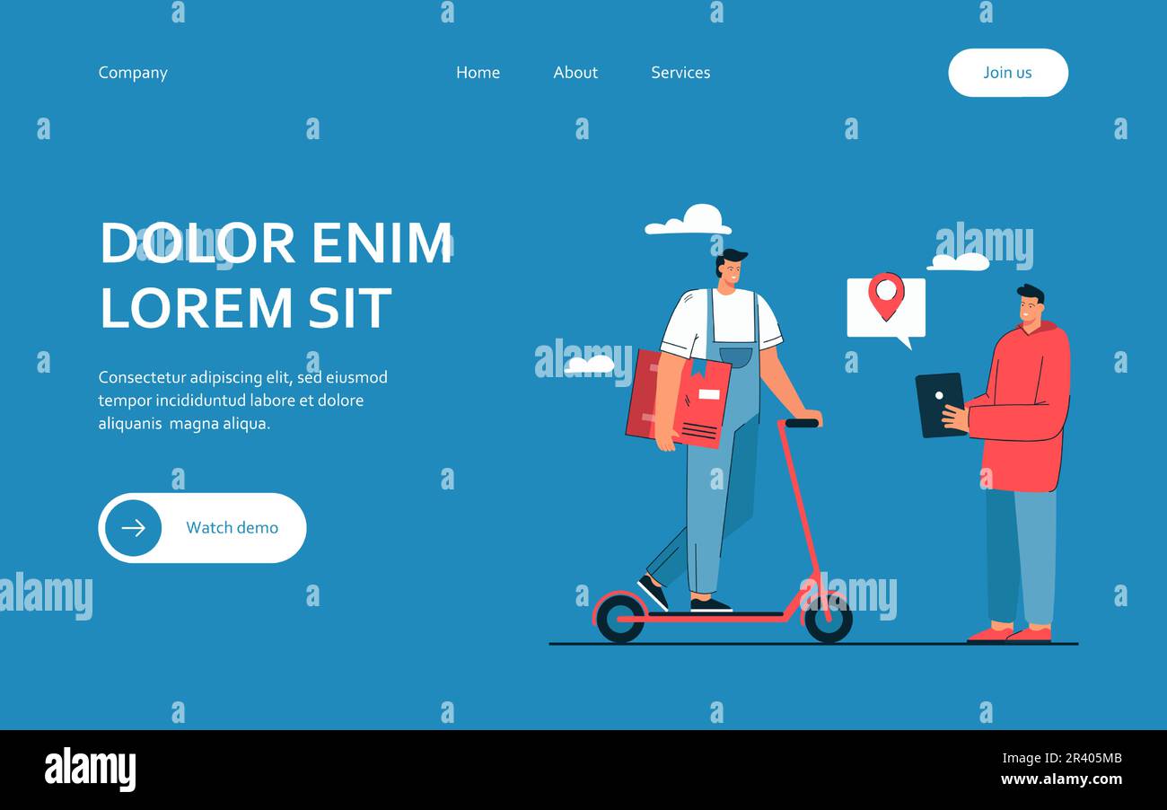 Man delivering goods vector illustration Stock Vector Image & Art - Alamy