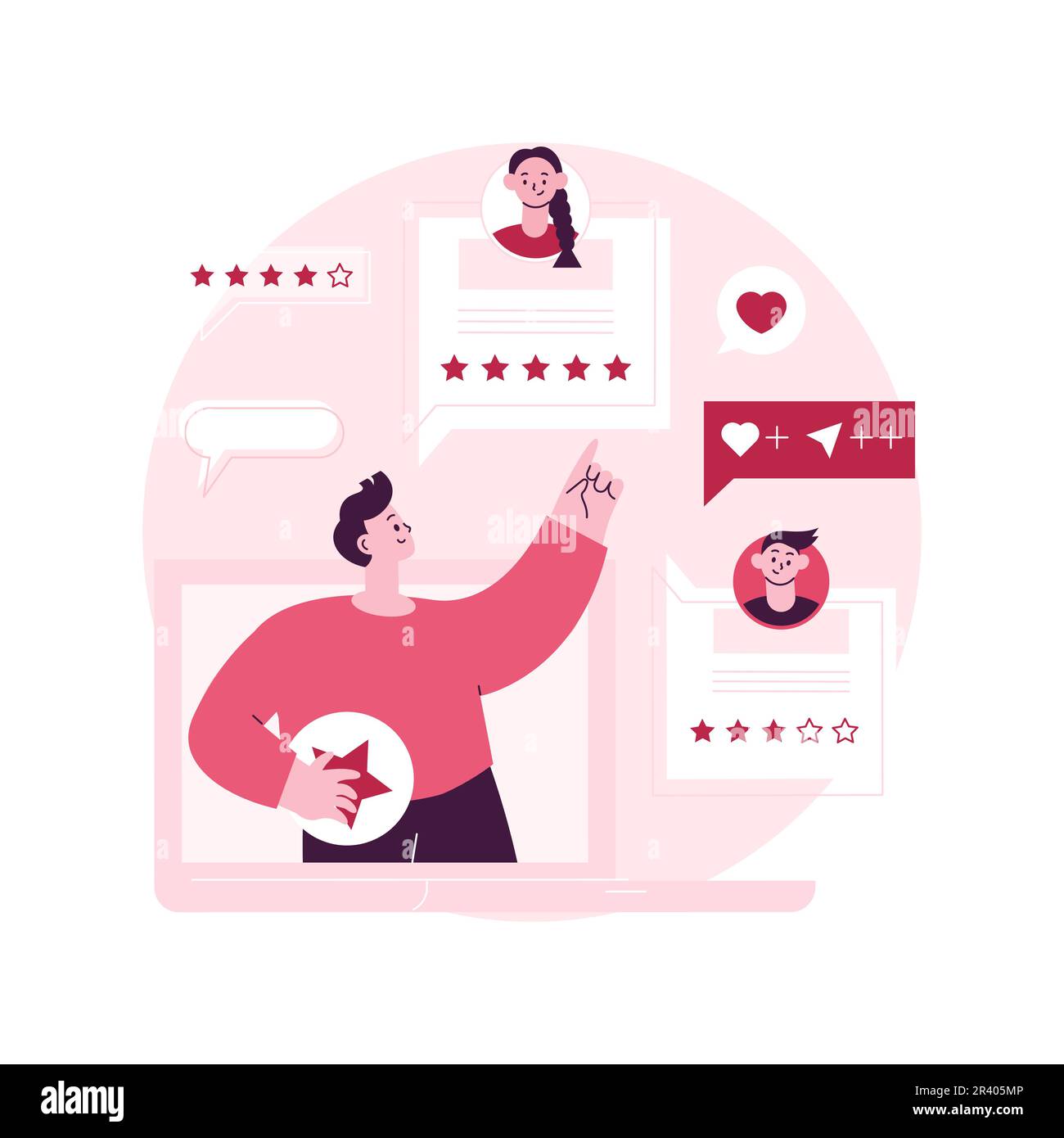 Feedback abstract concept vector illustration. Corporate website, menu ...