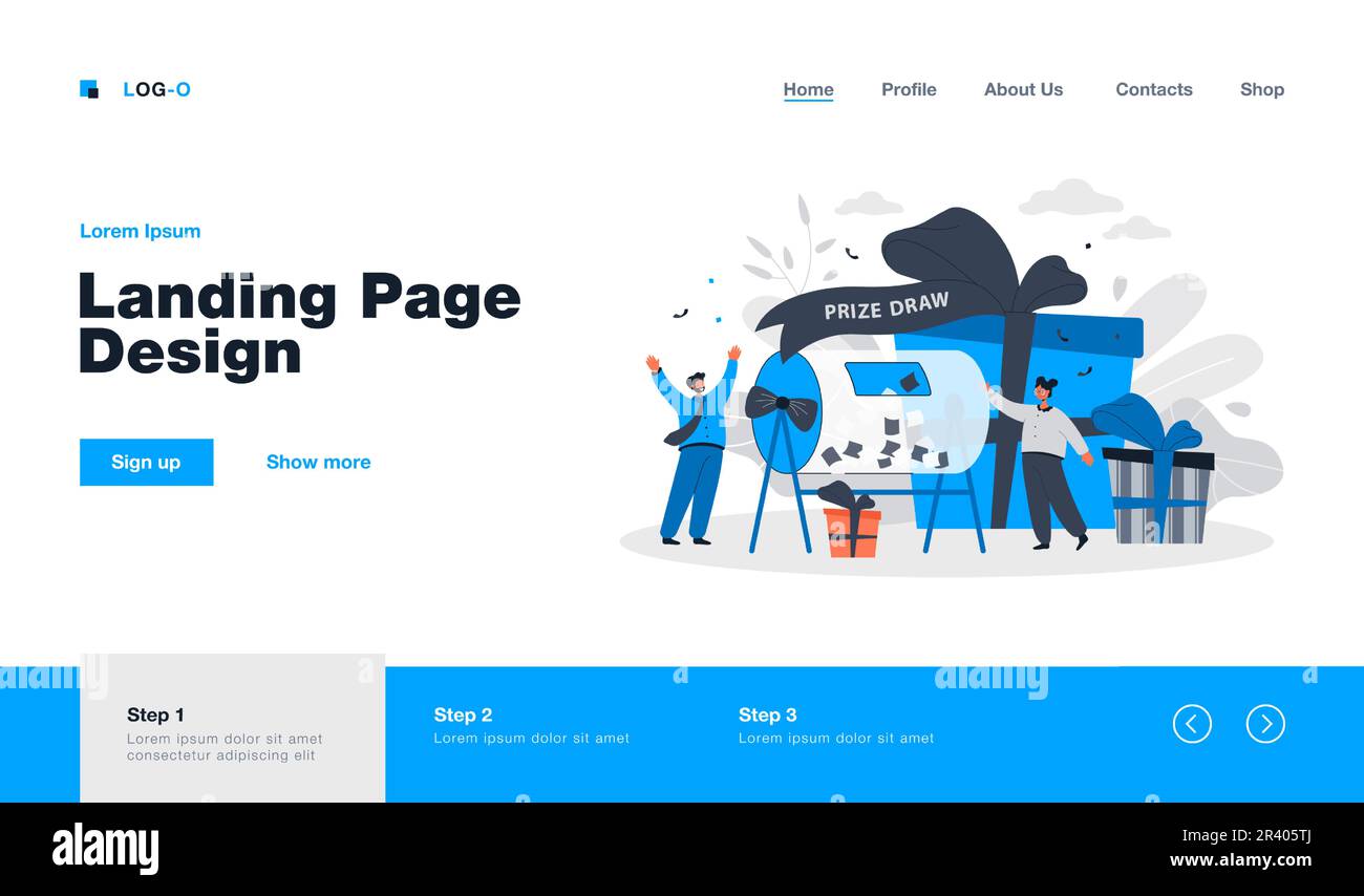 Cartoon happy people winning on prize draw Stock Vector Image & Art - Alamy