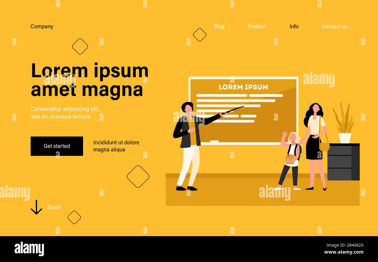 Mom leading child to school class Stock Vector Image & Art - Alamy