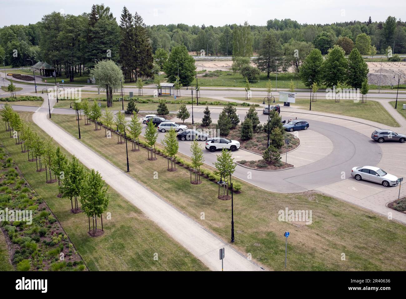The Kemeri park parking lot, Kemeri Resort Park, Latvia Stock Photo - Alamy