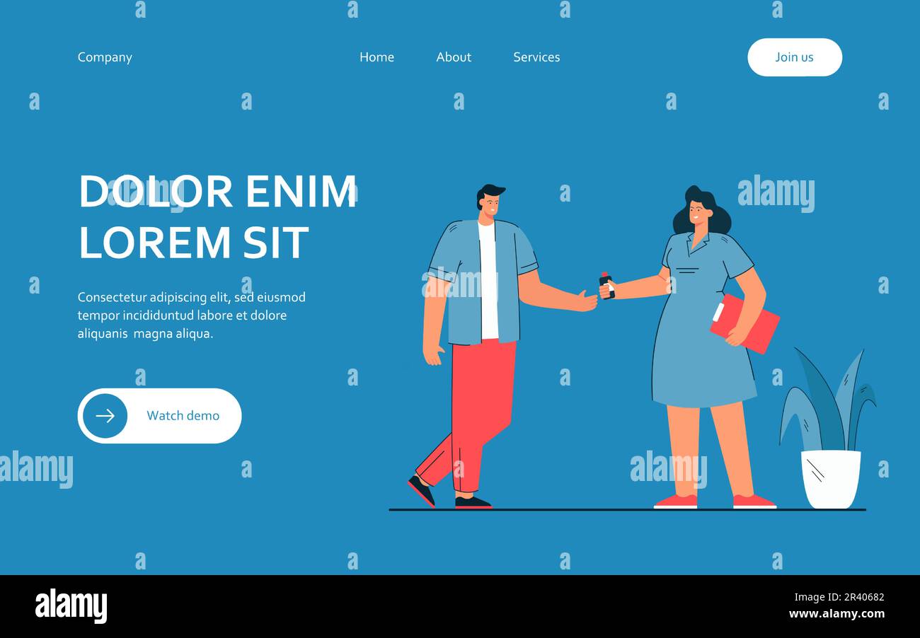 Cartoon doctor giving medicine to man Stock Vector Image & Art - Alamy