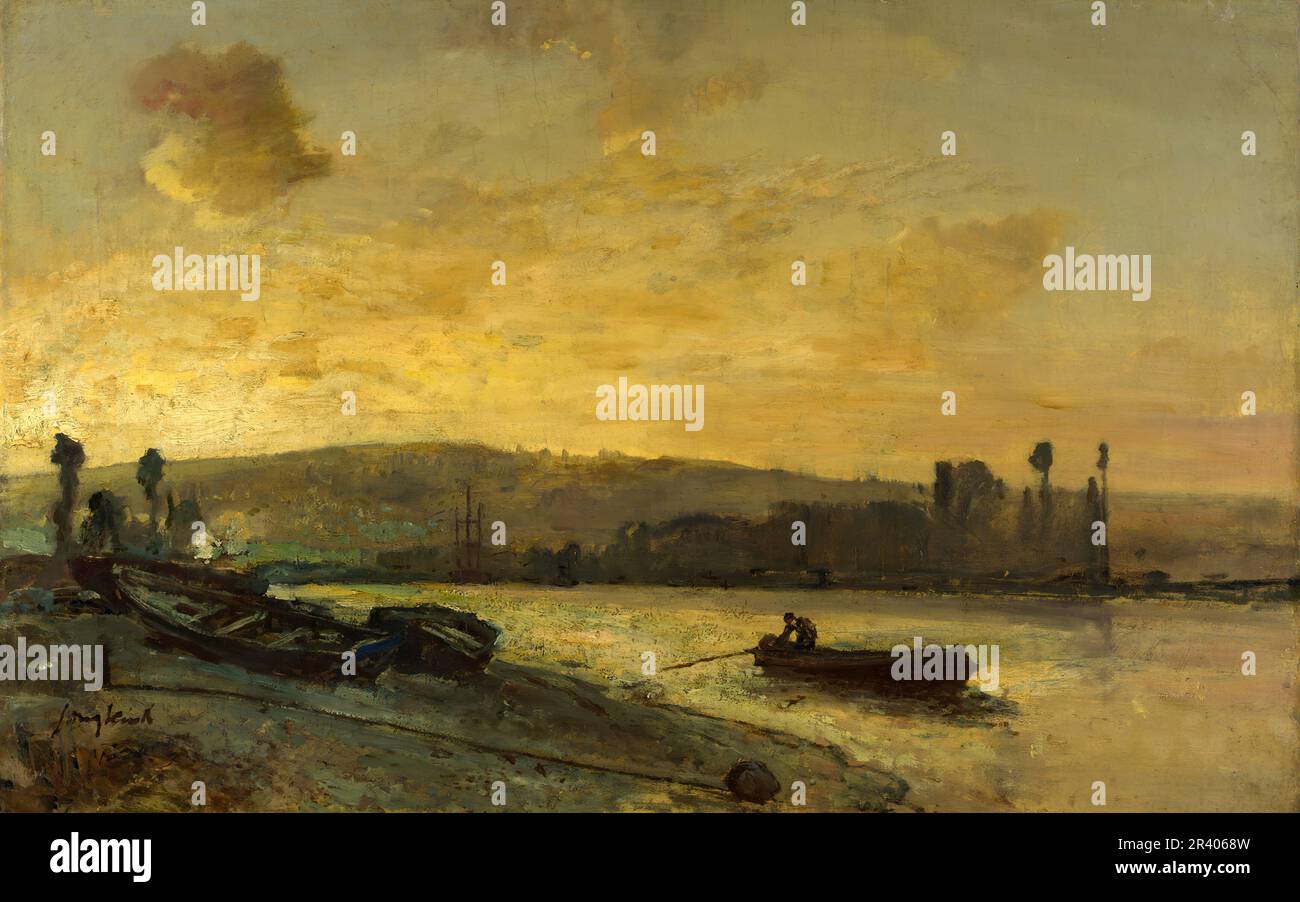 Full title: River Scene Artist: Johan Barthold Jongkind Date made: 1860 ...