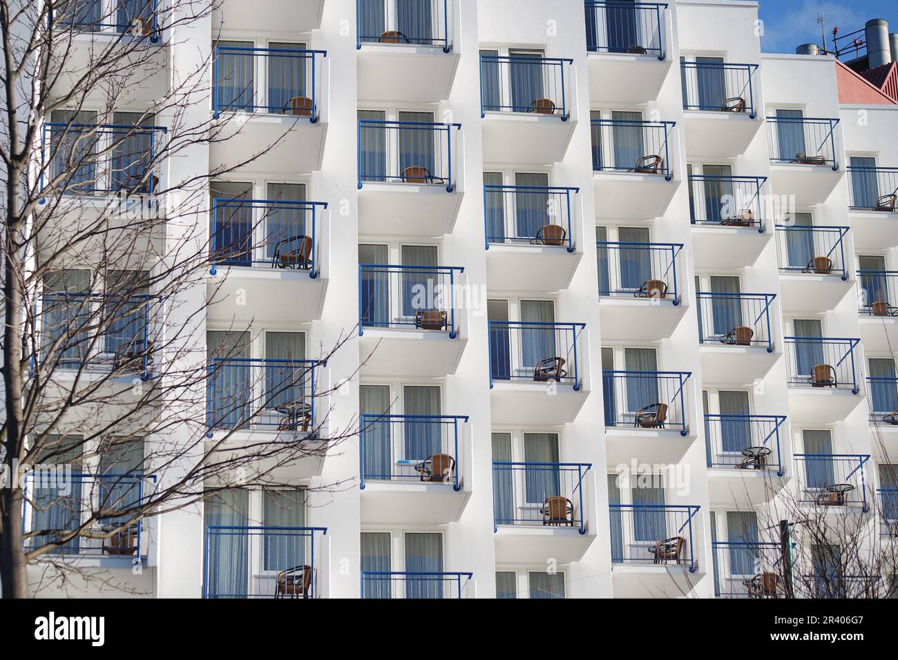 High-rise building with balconies Stock Photo - Alamy