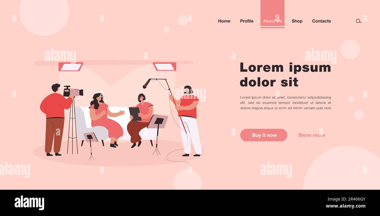 People recording interview in studio Stock Vector Image & Art - Alamy