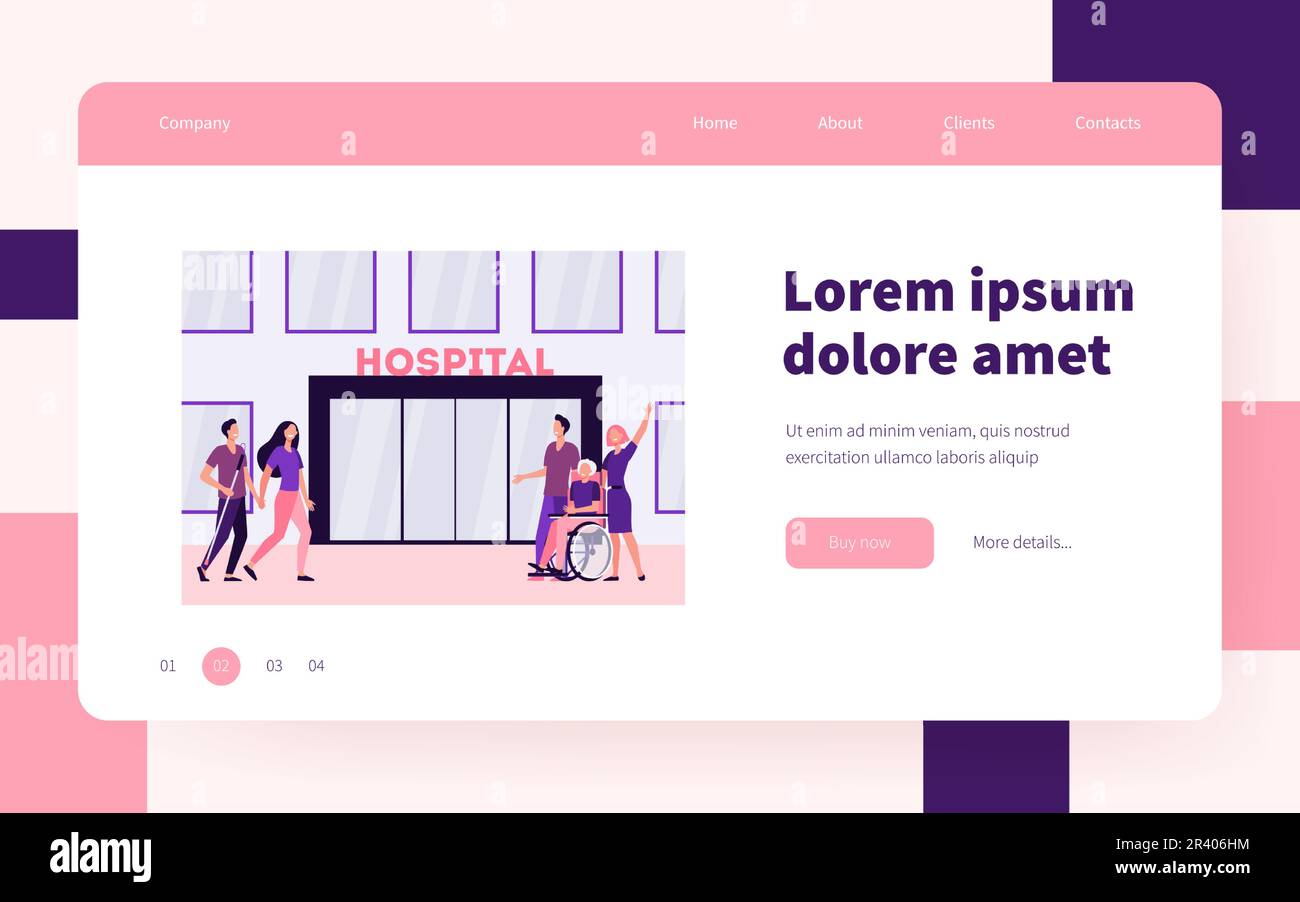 Patients and their relatives in front of hospital Stock Vector Image & Art - Alamy