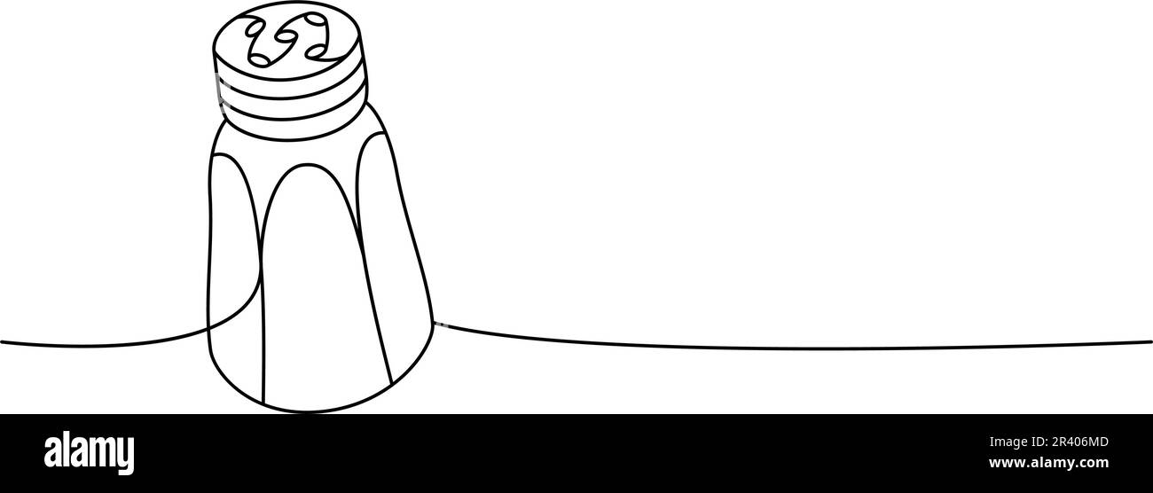 Salt or paper shaker one line continuous drawing. Kitchen tools ...