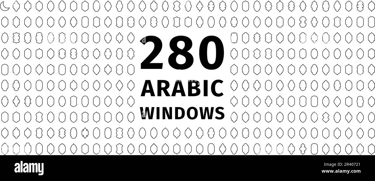 280 arabic window line silhouettes. Traditional ornamental arabic ...