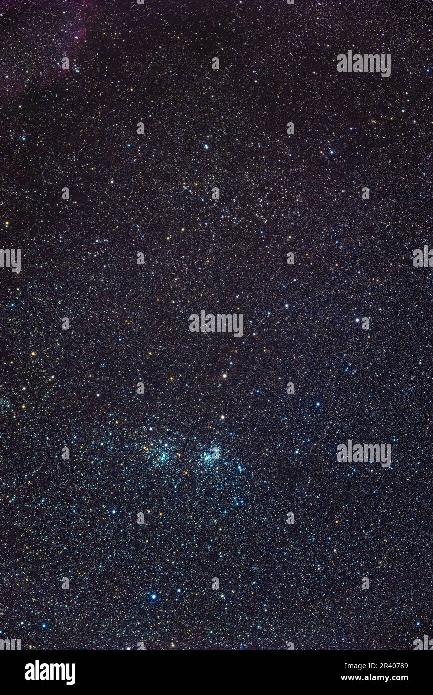 The Double Cluster in Perseus, and the Stock 2 Muscleman Cluster at top ...