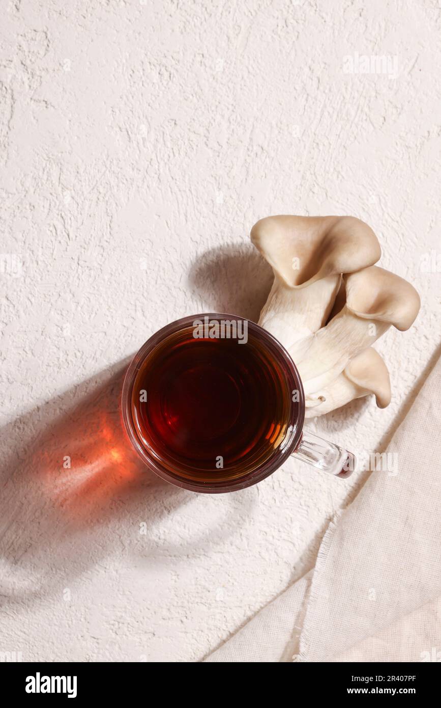 Natural medicine, reduce stress and improve immunity concept. Mushroom ...