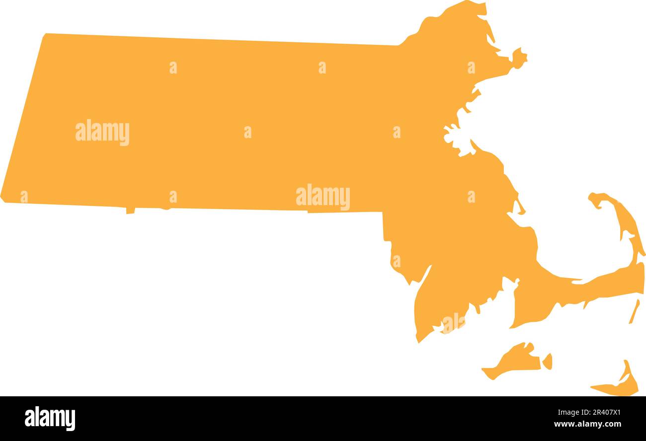 ORANGE CMYK color map of MASSACHUSETTS, USA Stock Vector Image & Art ...