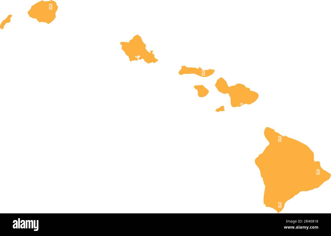ORANGE CMYK color map of HAWAII, USA Stock Vector Image & Art - Alamy