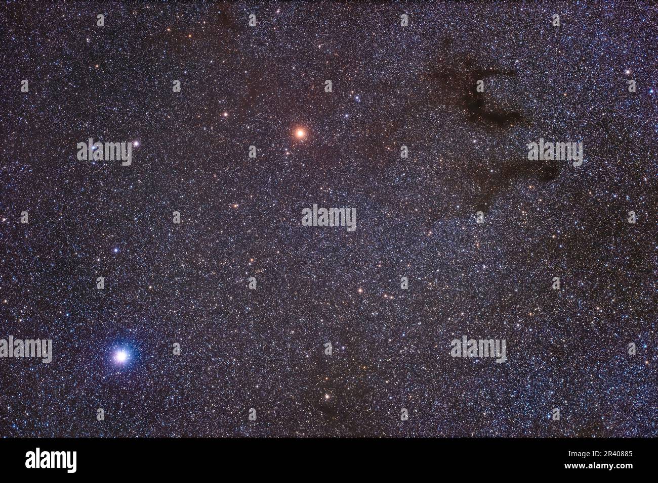 Field around the bright white star Altair, the orange giant star ...
