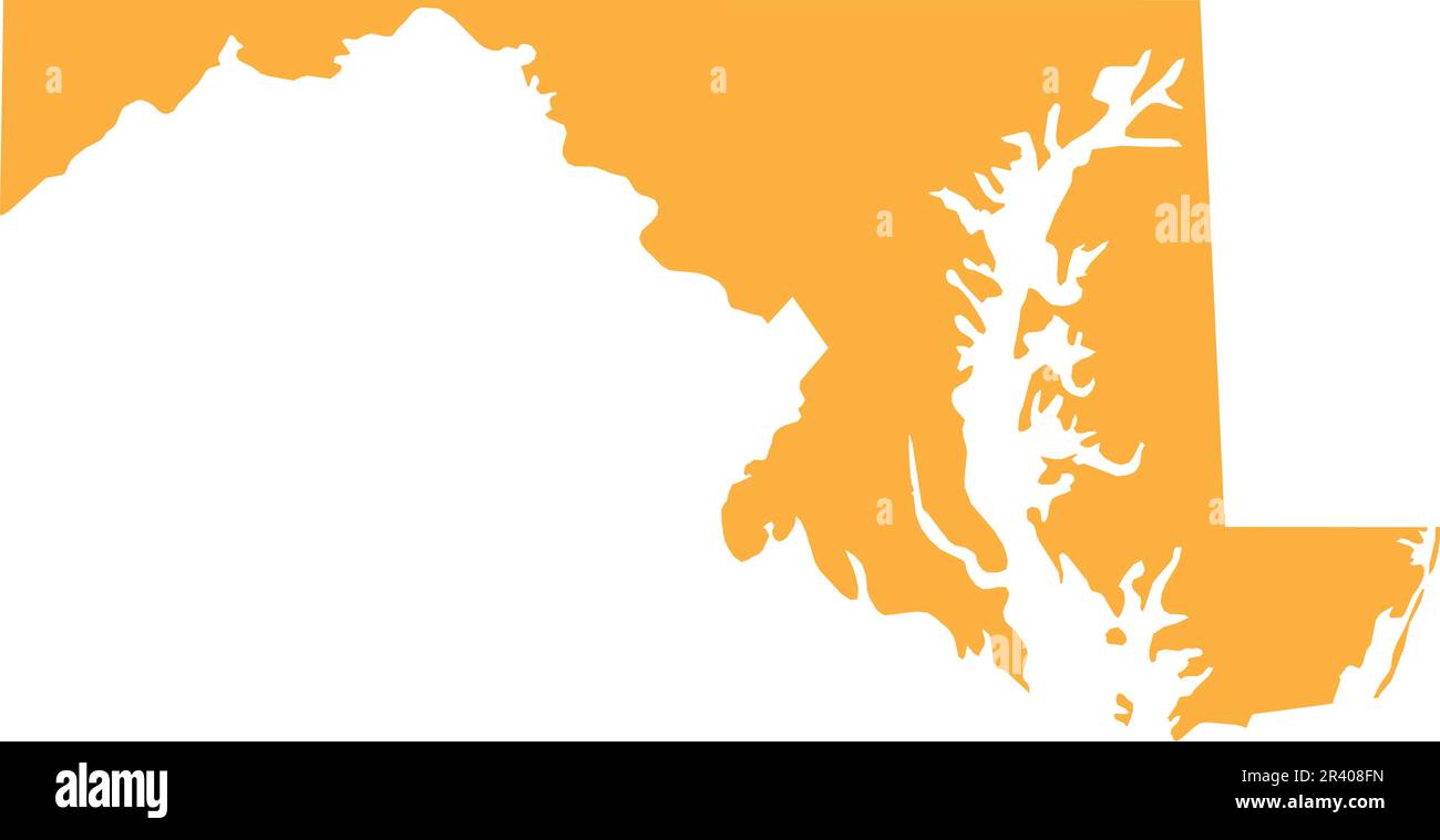 ORANGE CMYK color map of MARYLAND, USA Stock Vector Image & Art - Alamy