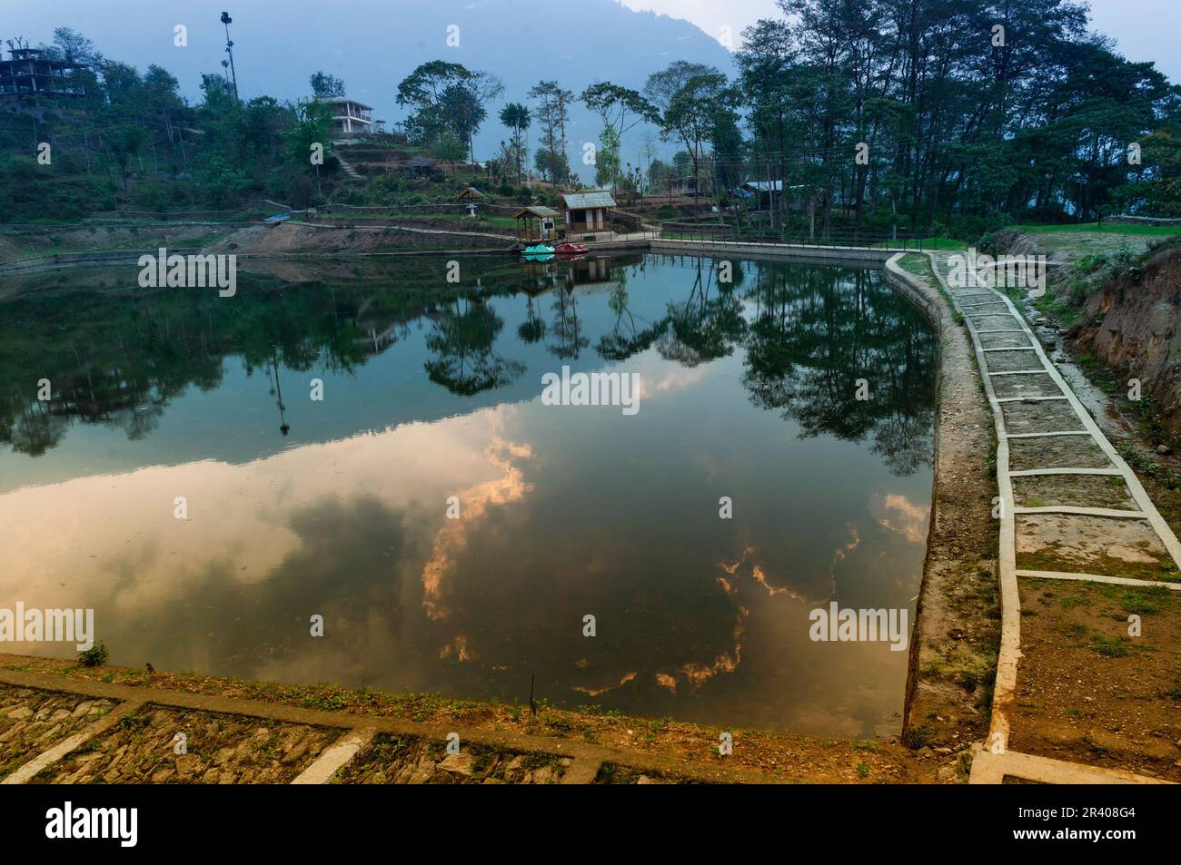 Clodus reflection on Chayatal or Chaya Taal, West Sikkim, India, Nature ...