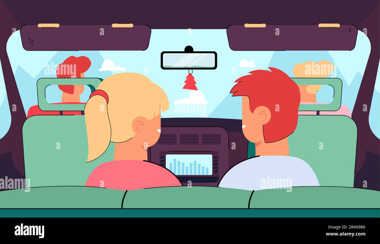 Kids travelling with parents by car Stock Vector Image & Art - Alamy