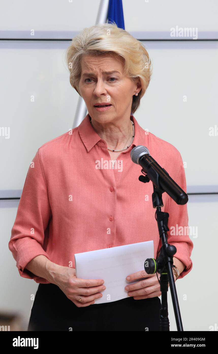 Bologna, Italy. 25th May, 2023. The president of the European ...