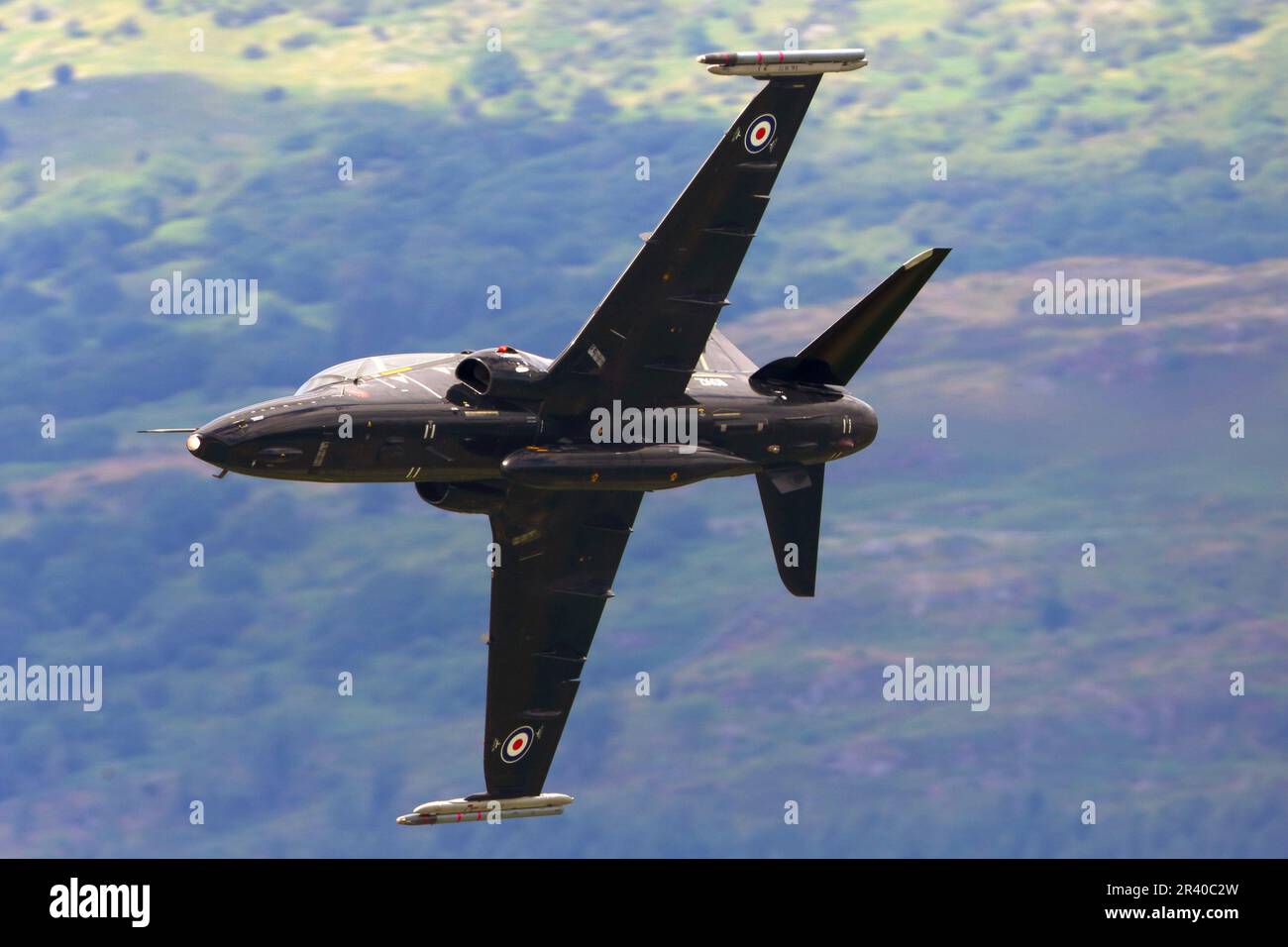 A Hawk T2 training aircraft of the Royal Air Force during training ...