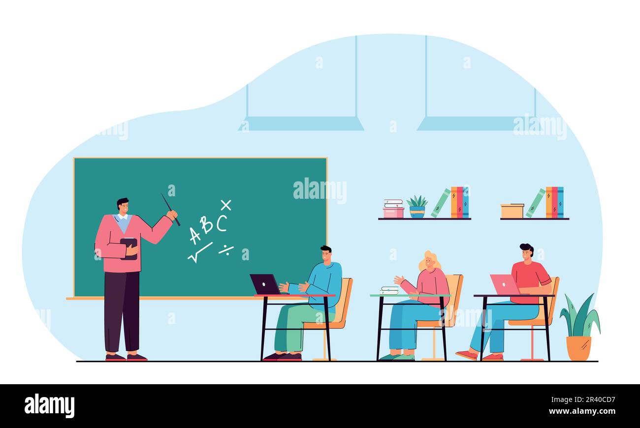 Students interacting in classroom Stock Vector Images - Alamy