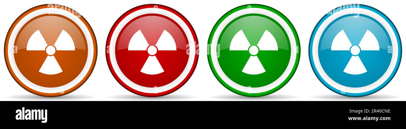 Radiation glossy icons, set of modern design buttons for web, internet ...
