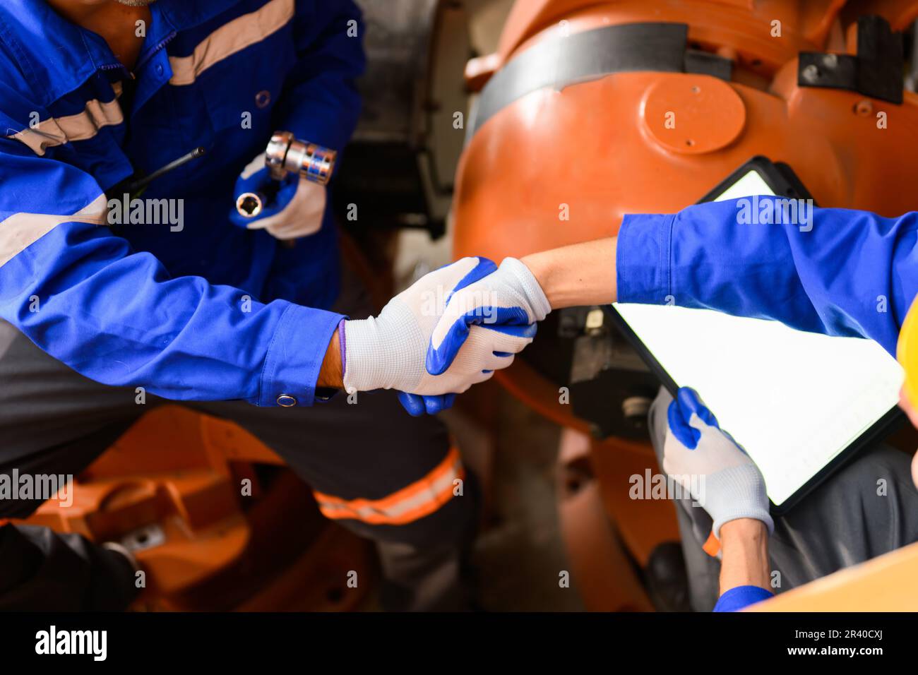 Maintenance engineers team working together at industrial factory Stock ...