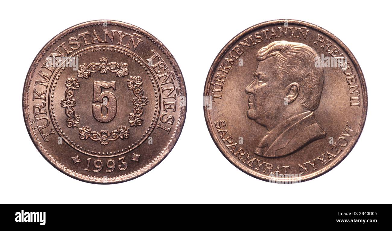 Five tenne turkmenistan coin Stock Photo - Alamy