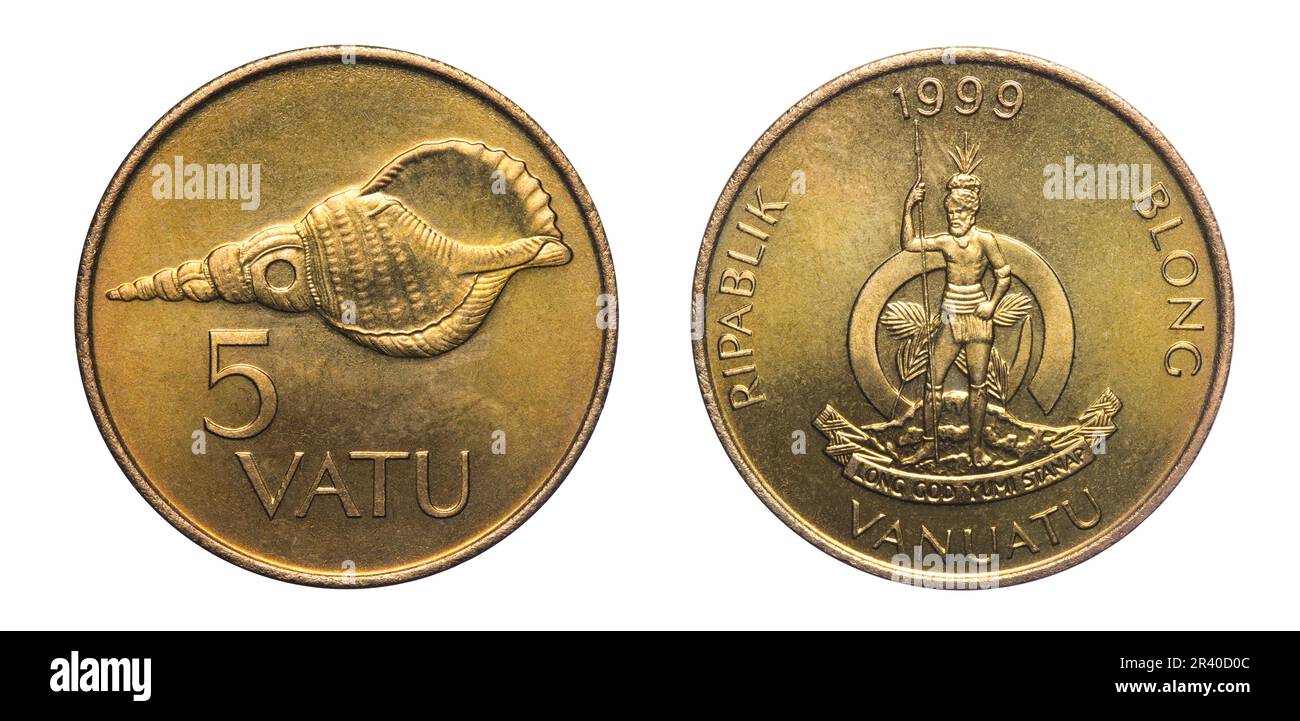 Five vatu vanuatu coin Stock Photo - Alamy