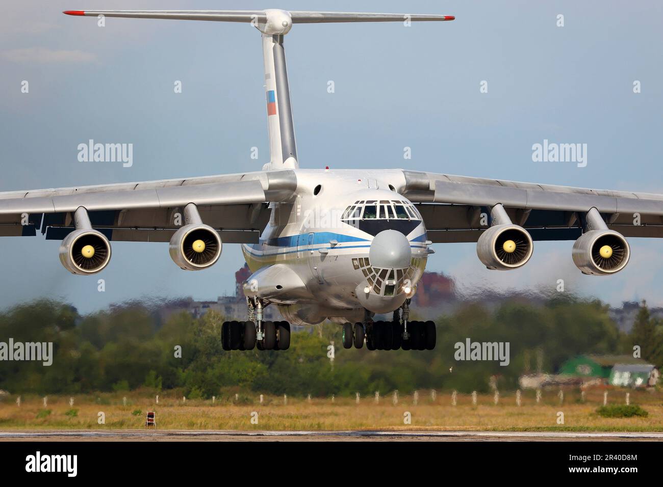 An IL-76MD military transport aircraft of the Russian Air Force landing ...