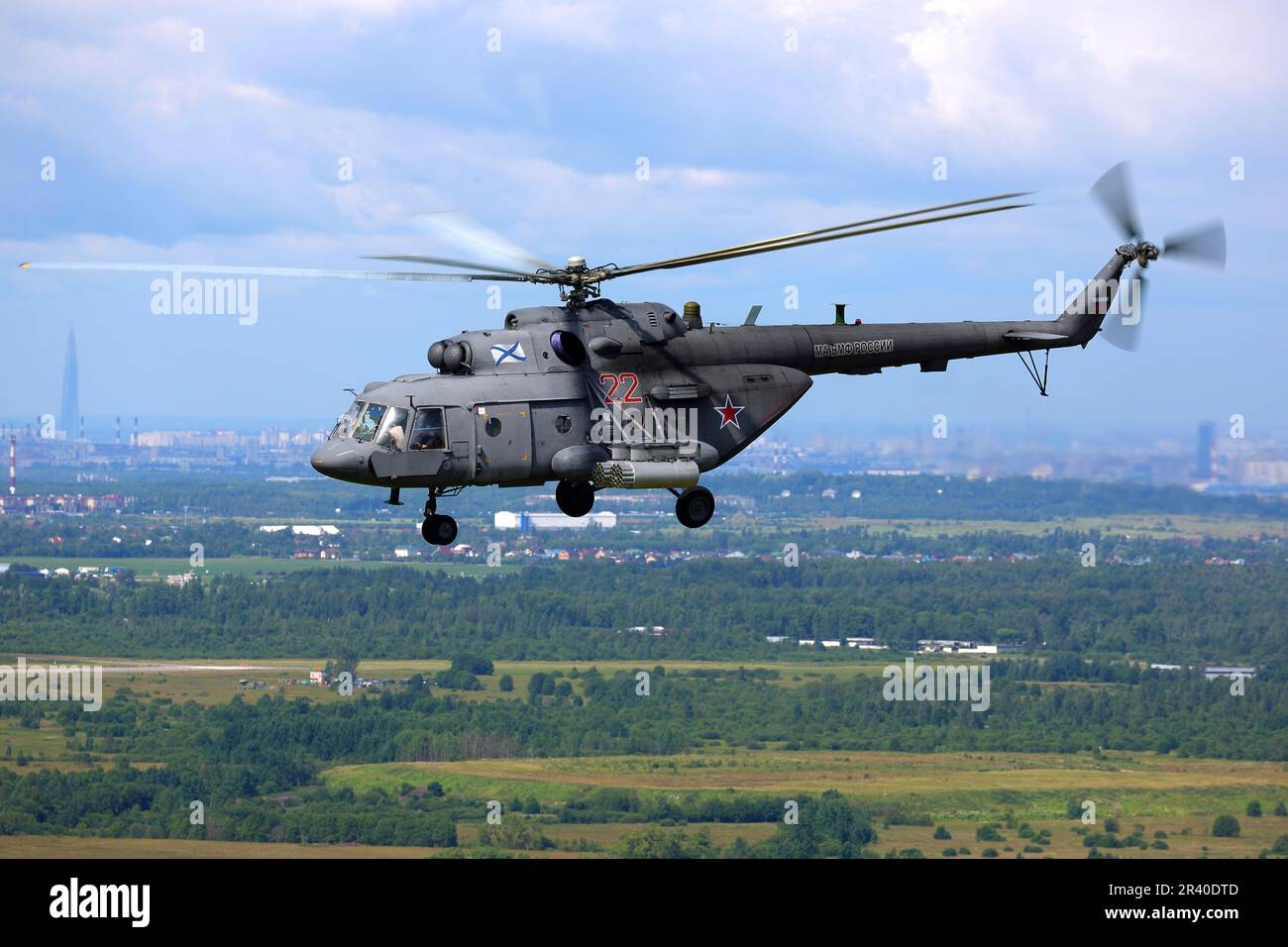 Mil Mi-8MT strike and transport helicopter of the Russian Navy in ...