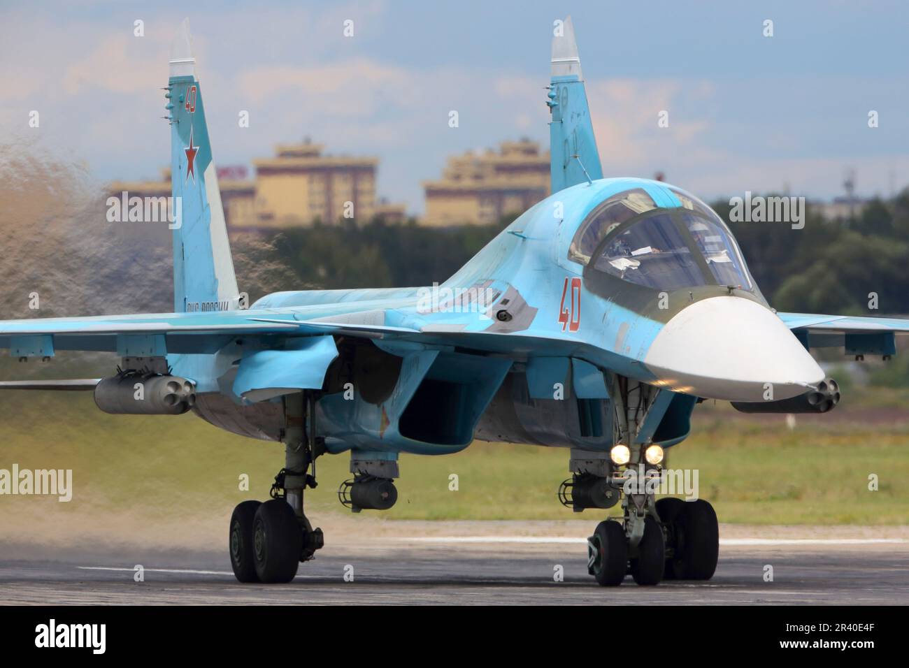 A Su-34 strike fighter of the Russian Air Force during Exercise ...