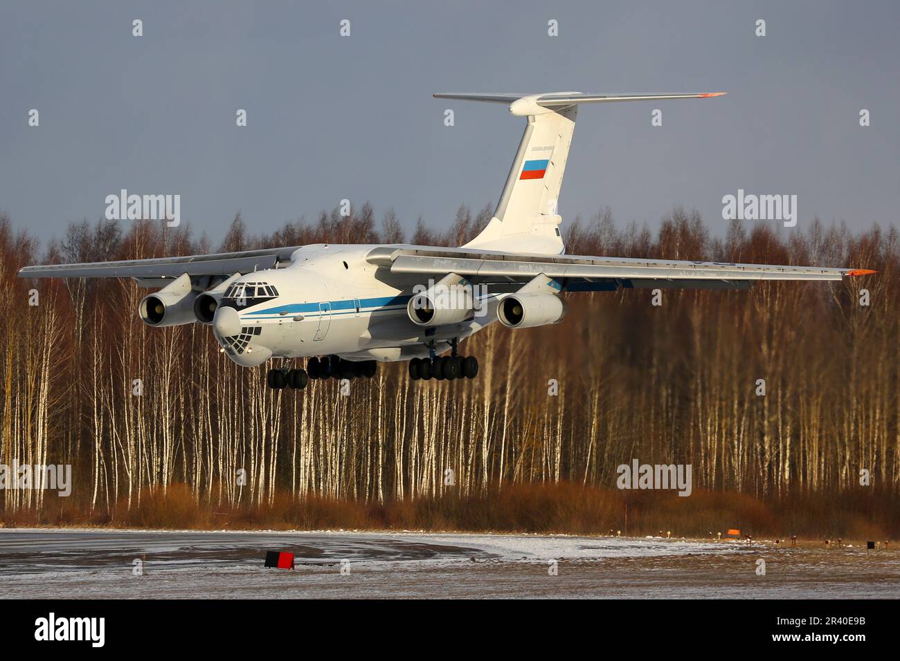An IL-76MD military transport aircraft of the Russian Air Force landing ...
