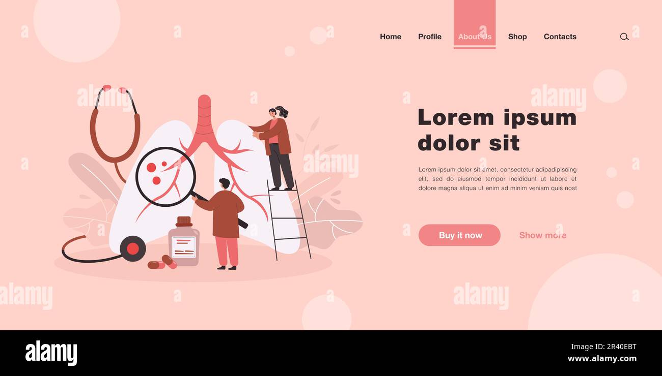 Tiny doctors diagnosing giant lungs or respiratory system Stock Vector ...