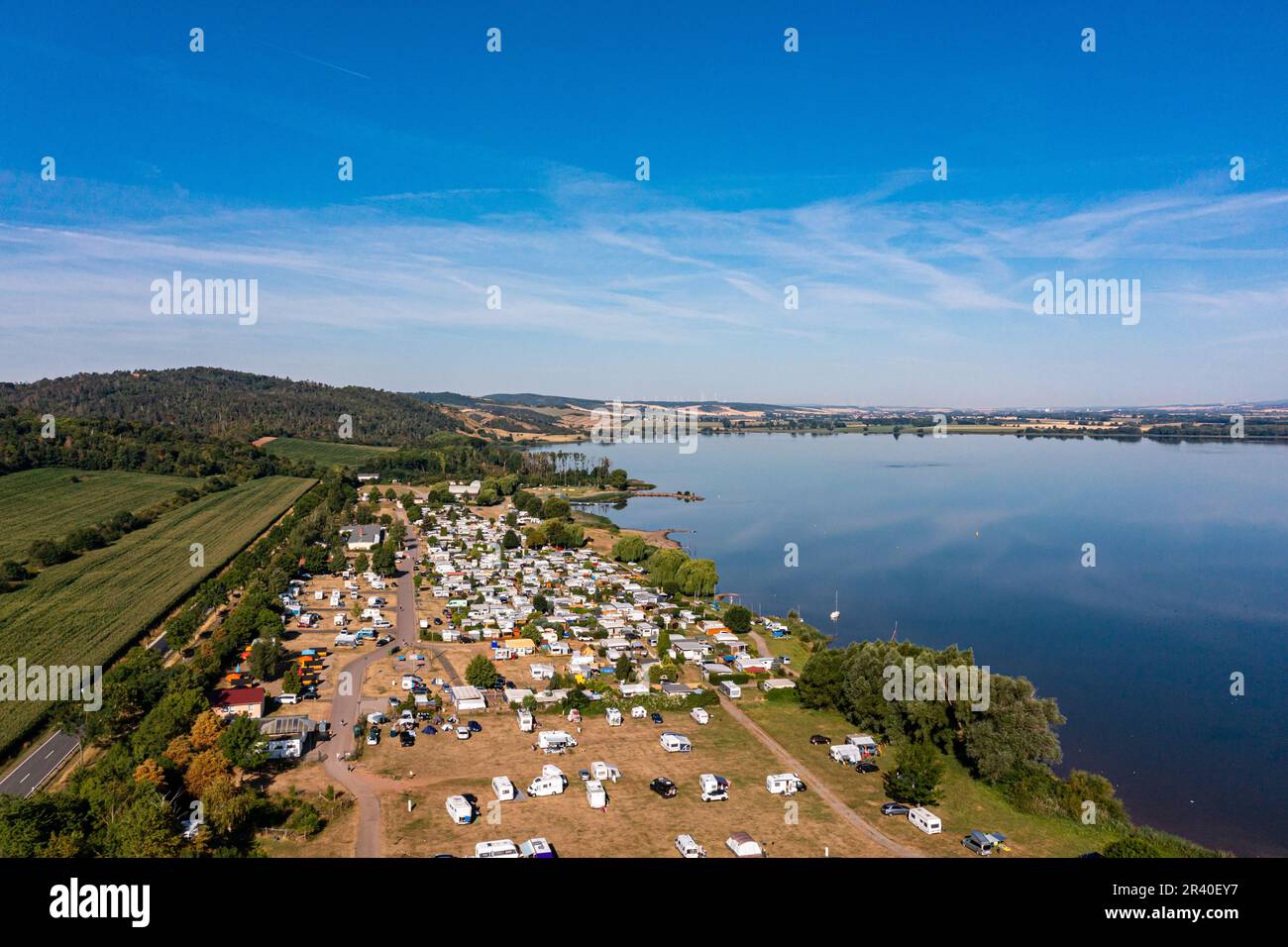 Camping Kelbra Reservoir Thuringia Stock Photo - Alamy