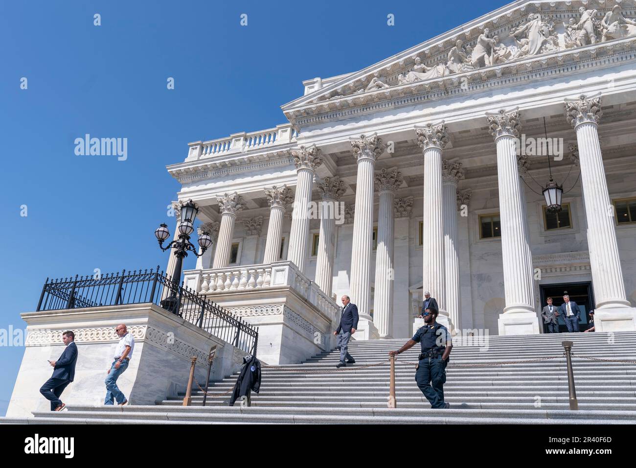 Members of Congress begin to leave the House, Thursday, May 25, 2023 ...