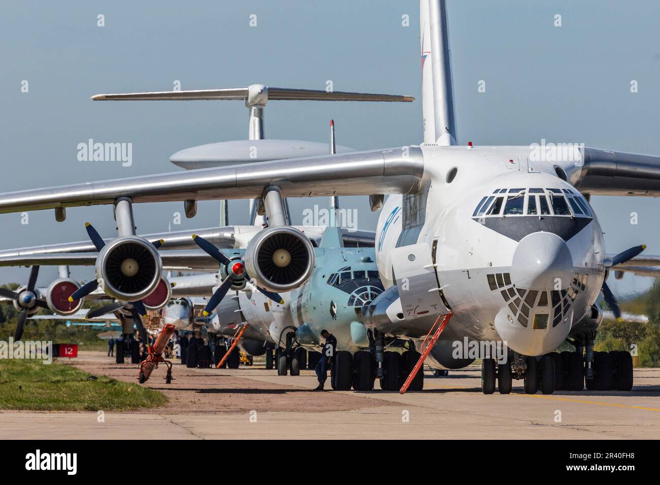 An IL-78M military tanker of the the Russian Air Force at parking stand ...