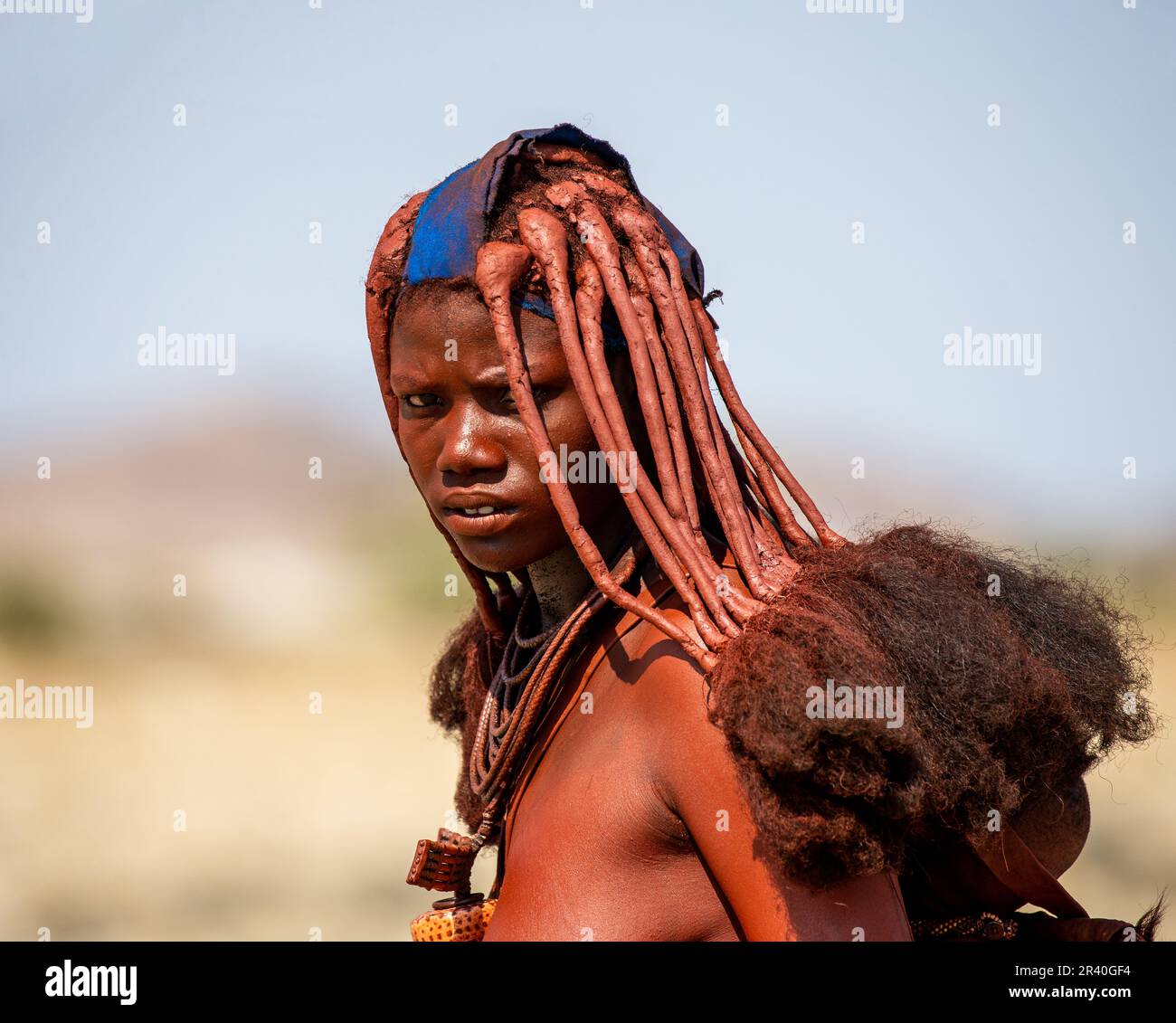 Traditional hairstyle of a woman of himba tribe hi-res stock ...