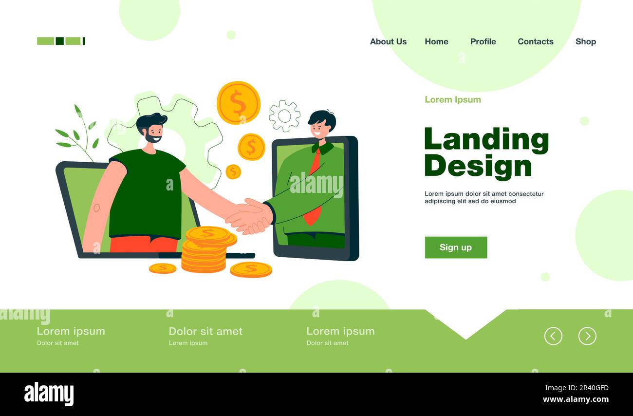 Business people using computers for closing deal Stock Vector Image ...