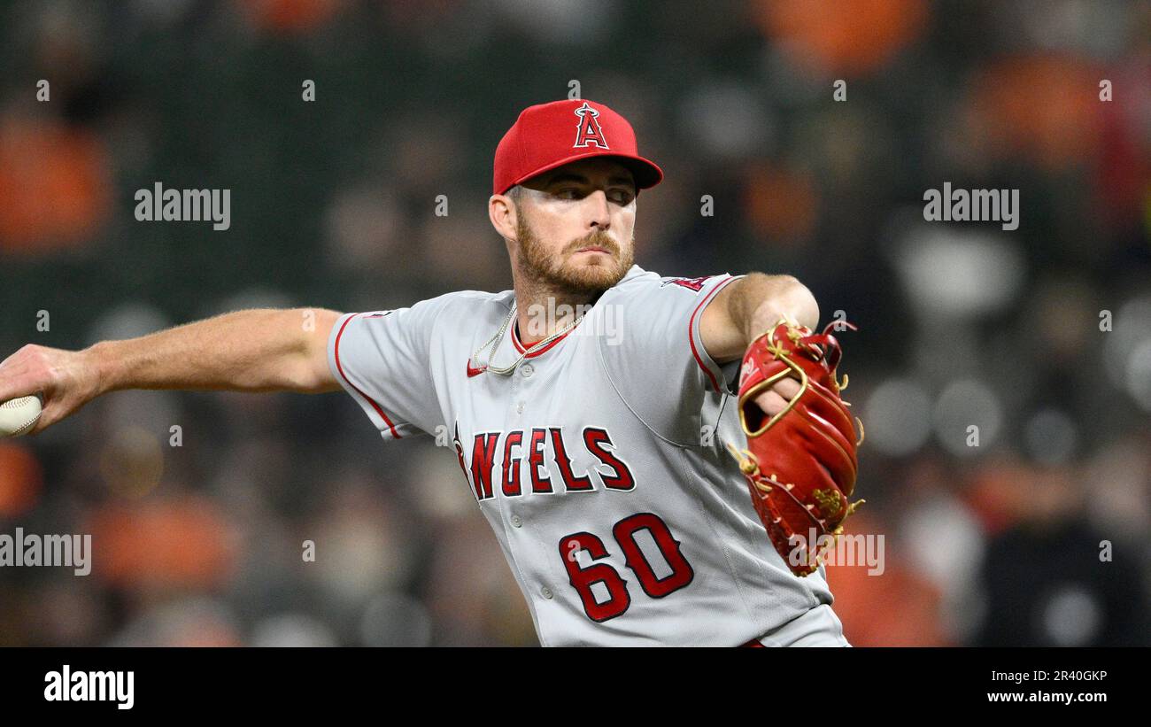 Los Angeles Angels relief pitcher Andrew Wantz (60) in action during a ...
