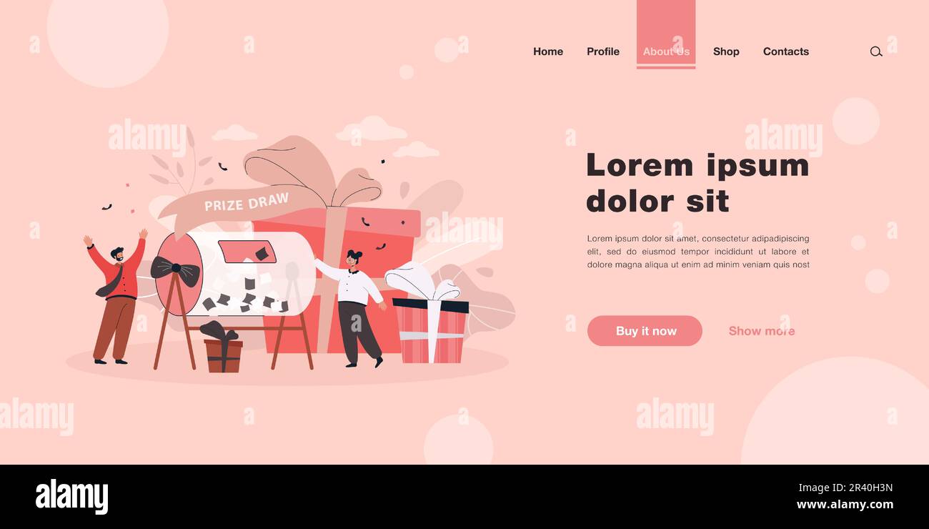 Cartoon happy people winning on prize draw Stock Vector Image & Art - Alamy